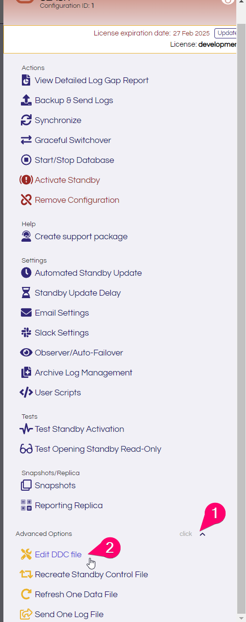 Modifying DDC File – Dbvisit Support