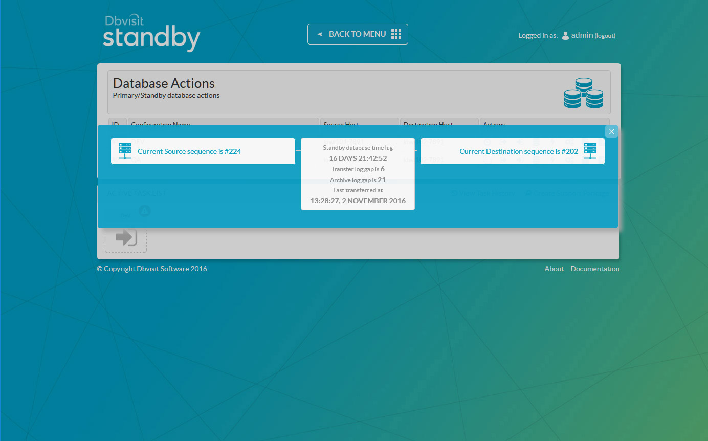 Central Console: Managing Databases – Dbvisit Support
