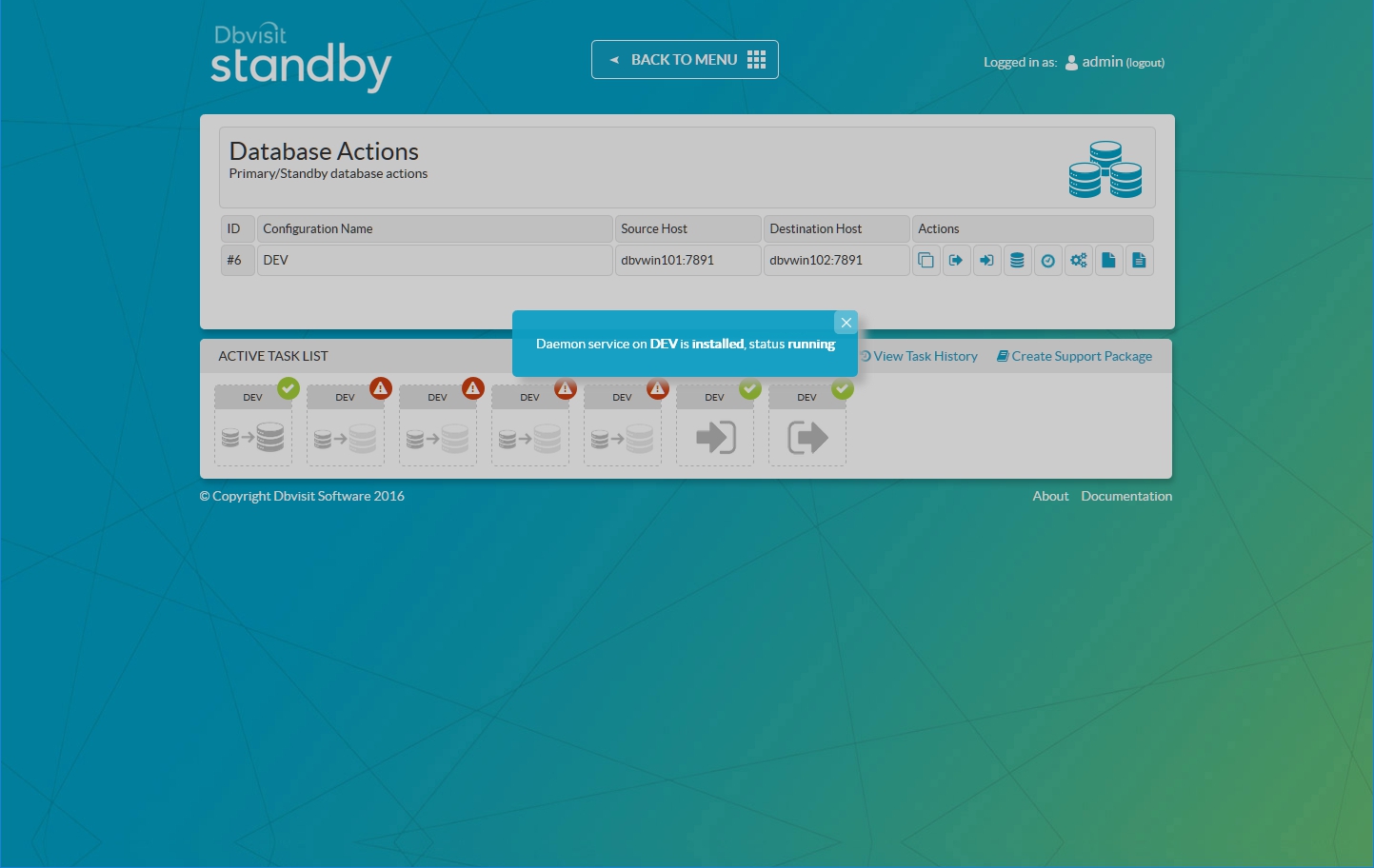 Central Console: Managing Databases – Dbvisit Support