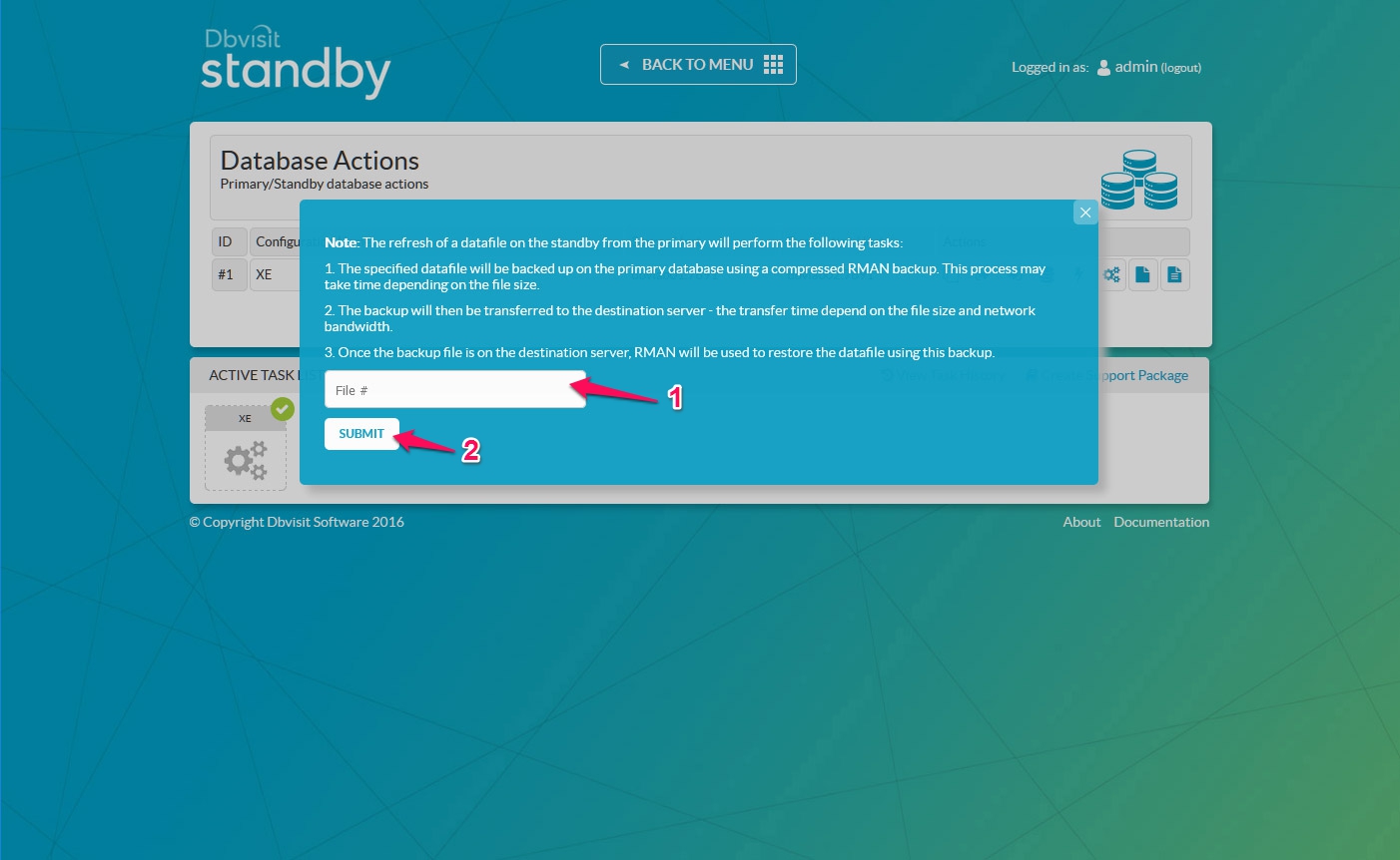 Central Console: Managing Databases – Dbvisit Support
