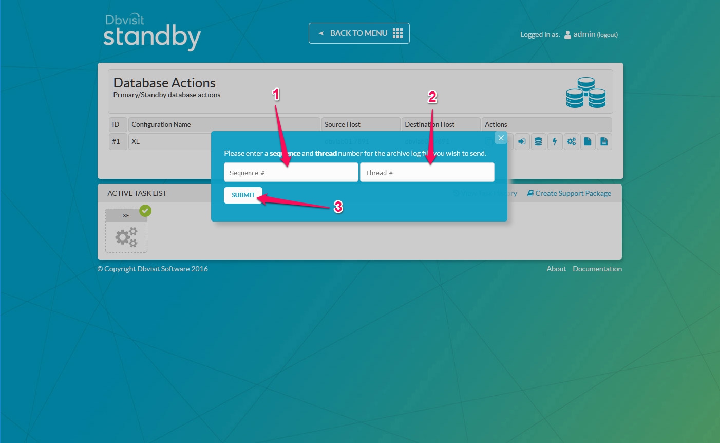 Central Console: Managing Databases – Dbvisit Support