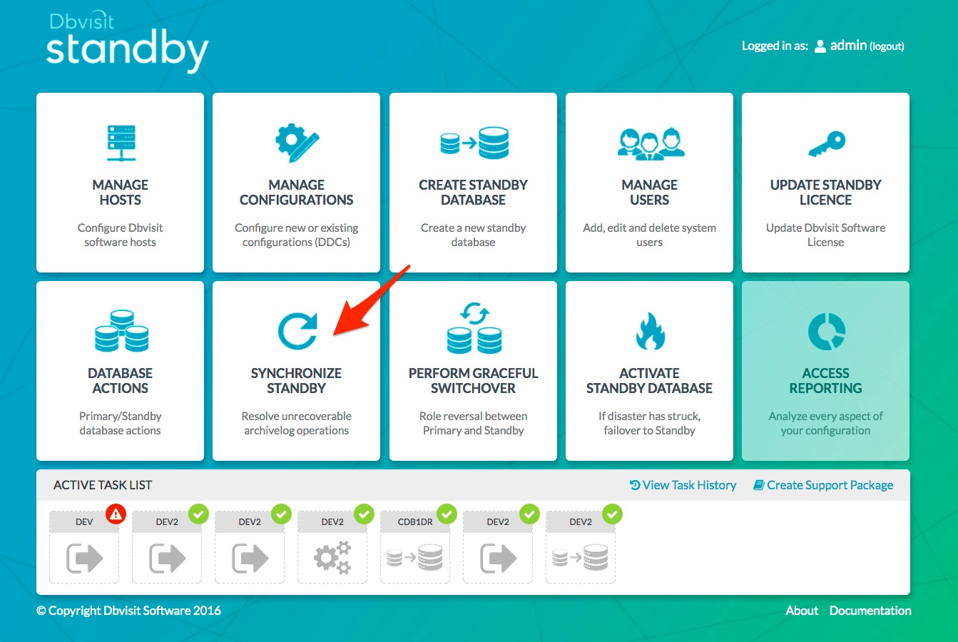 The Synchronize Standby Database Option – Dbvisit Support