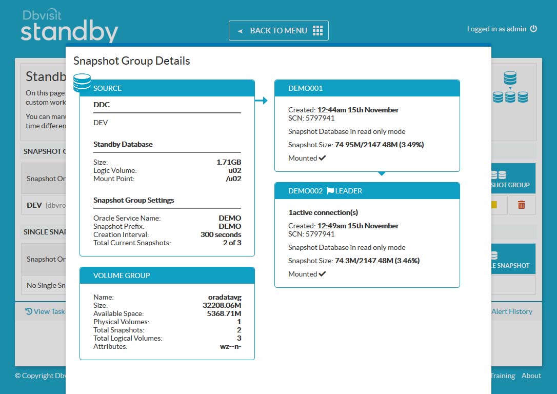 Dbvisit Standby Snapshot Option – Dbvisit Support