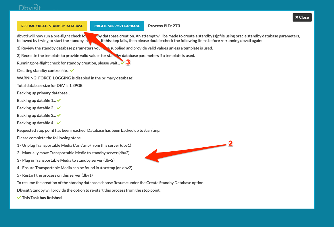 Create Standby Database (CSD) – Dbvisit Support