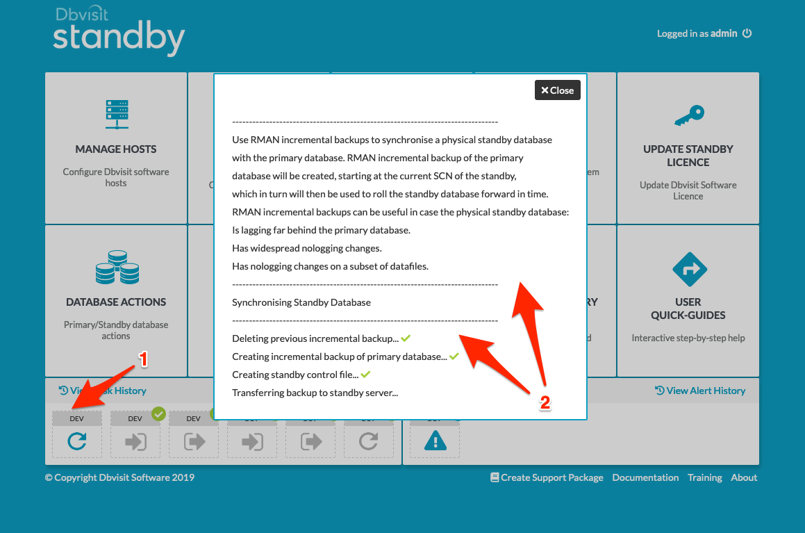 The Synchronize Standby Database Option – Dbvisit Support