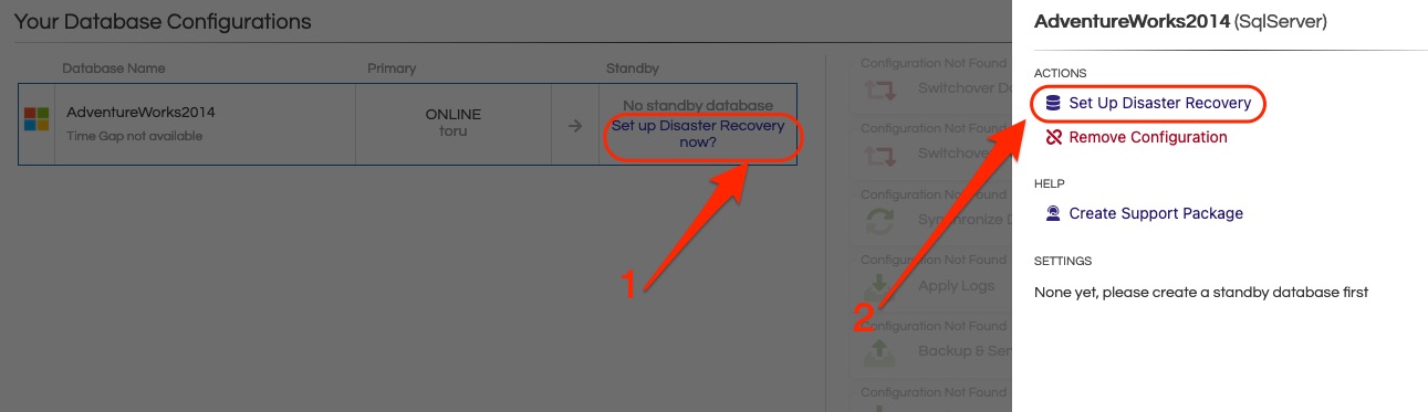 Create Dr Database For Sql Server Dbvisit Support 