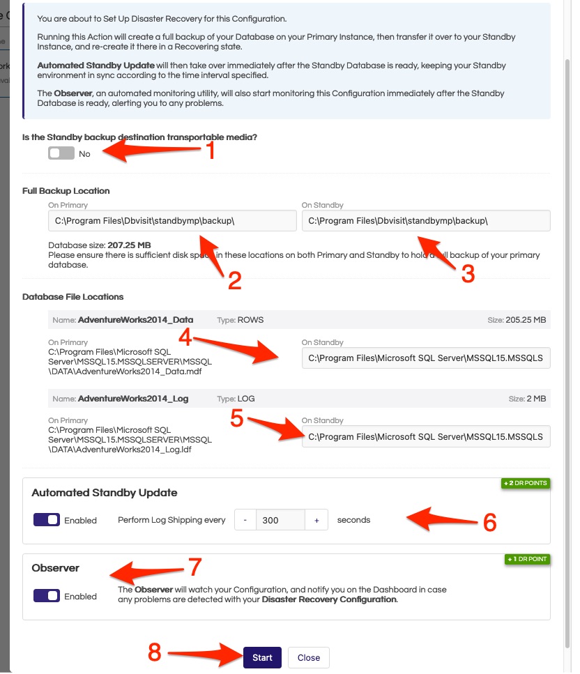 Create Dr Database For Sql Server Dbvisit Support 