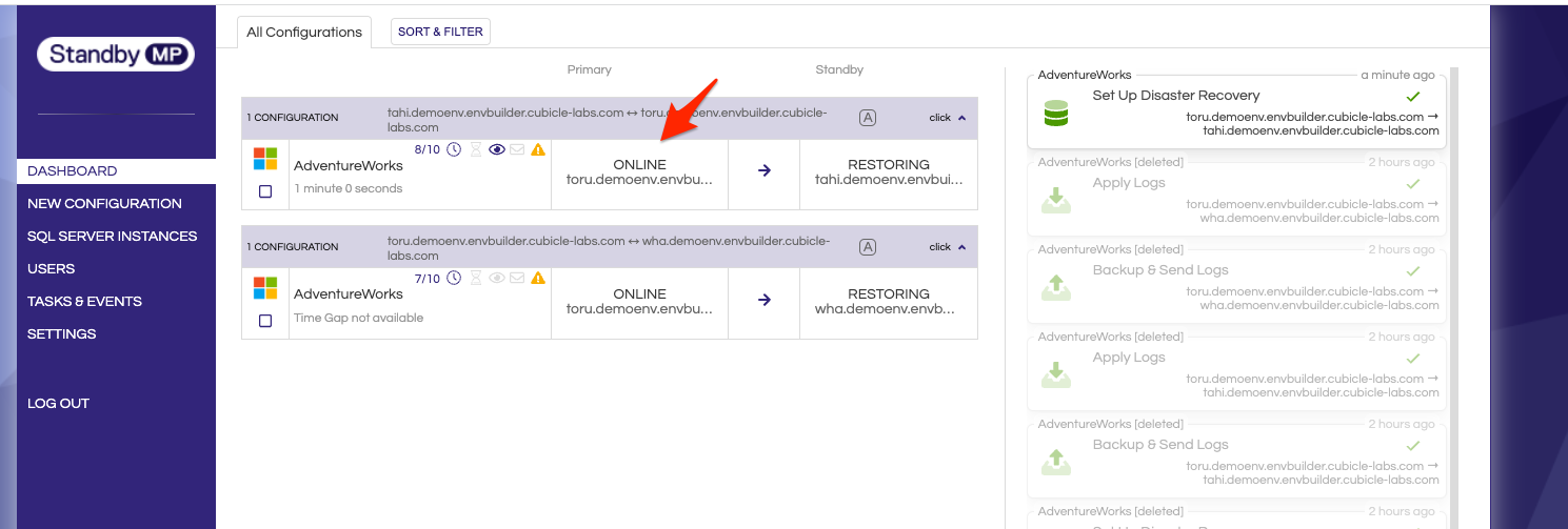 Create Dr Database For Sql Server Dbvisit Support 
