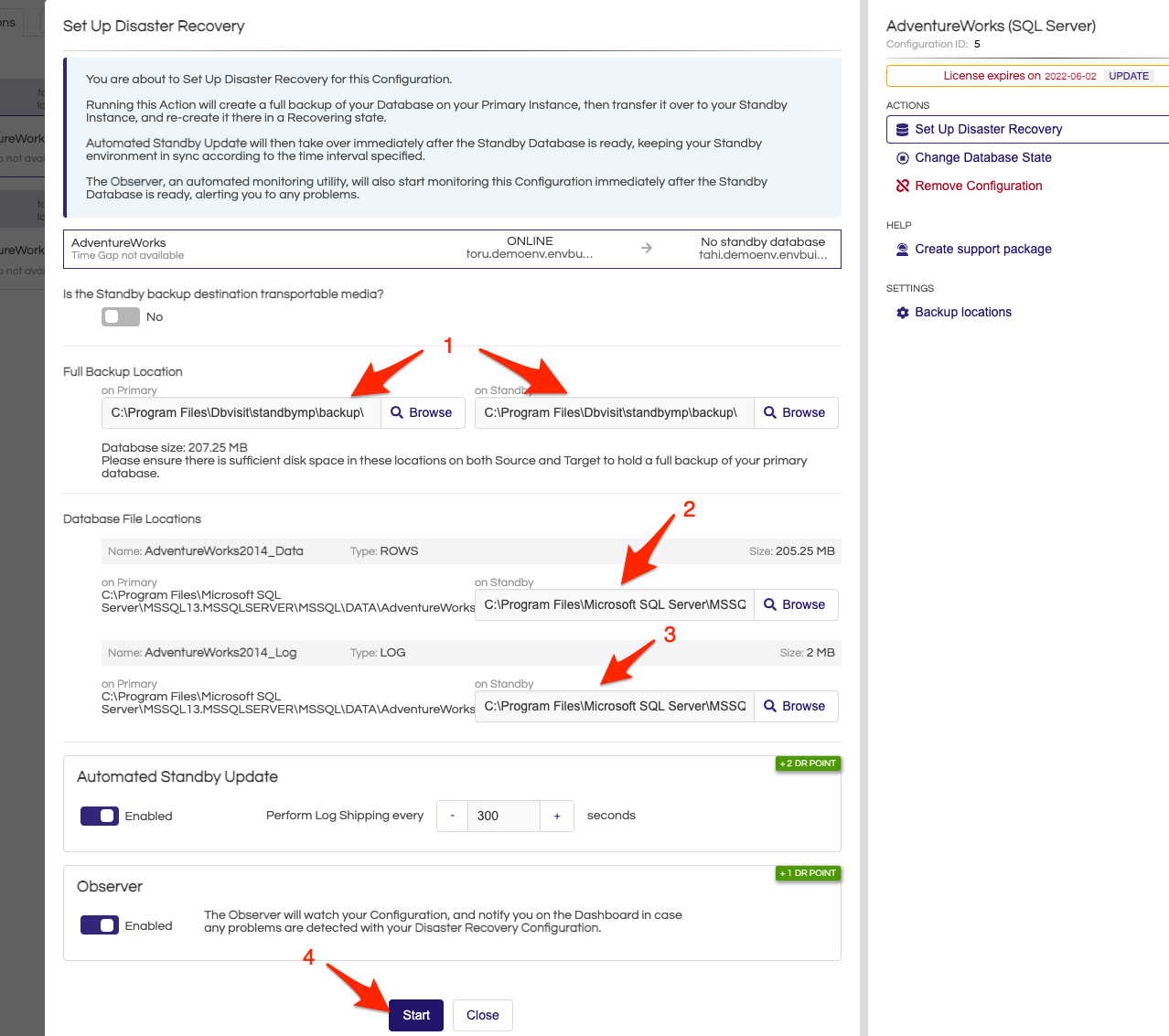 Create Dr Database For Sql Server Dbvisit Support 
