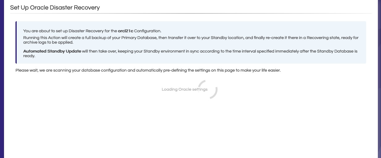 Create Dr Database For Oracle Dbvisit Support 0277