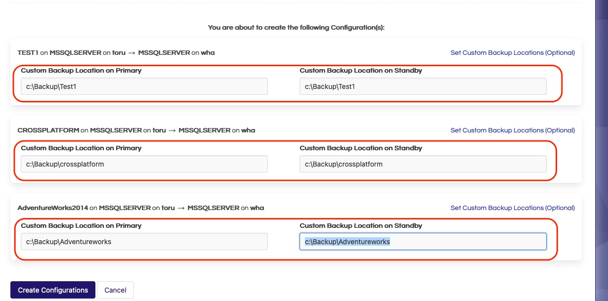 Create SQL Server Configuration – Dbvisit Support